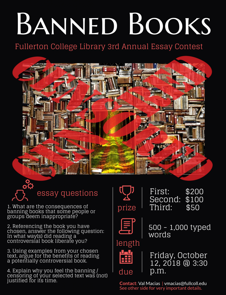 Banned Books Essay Contest 2018 | Fullerton College Library